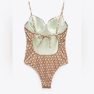 Zara | Swim | Zara Geometric Print One Piece Bathing Suit Size S Or M ...